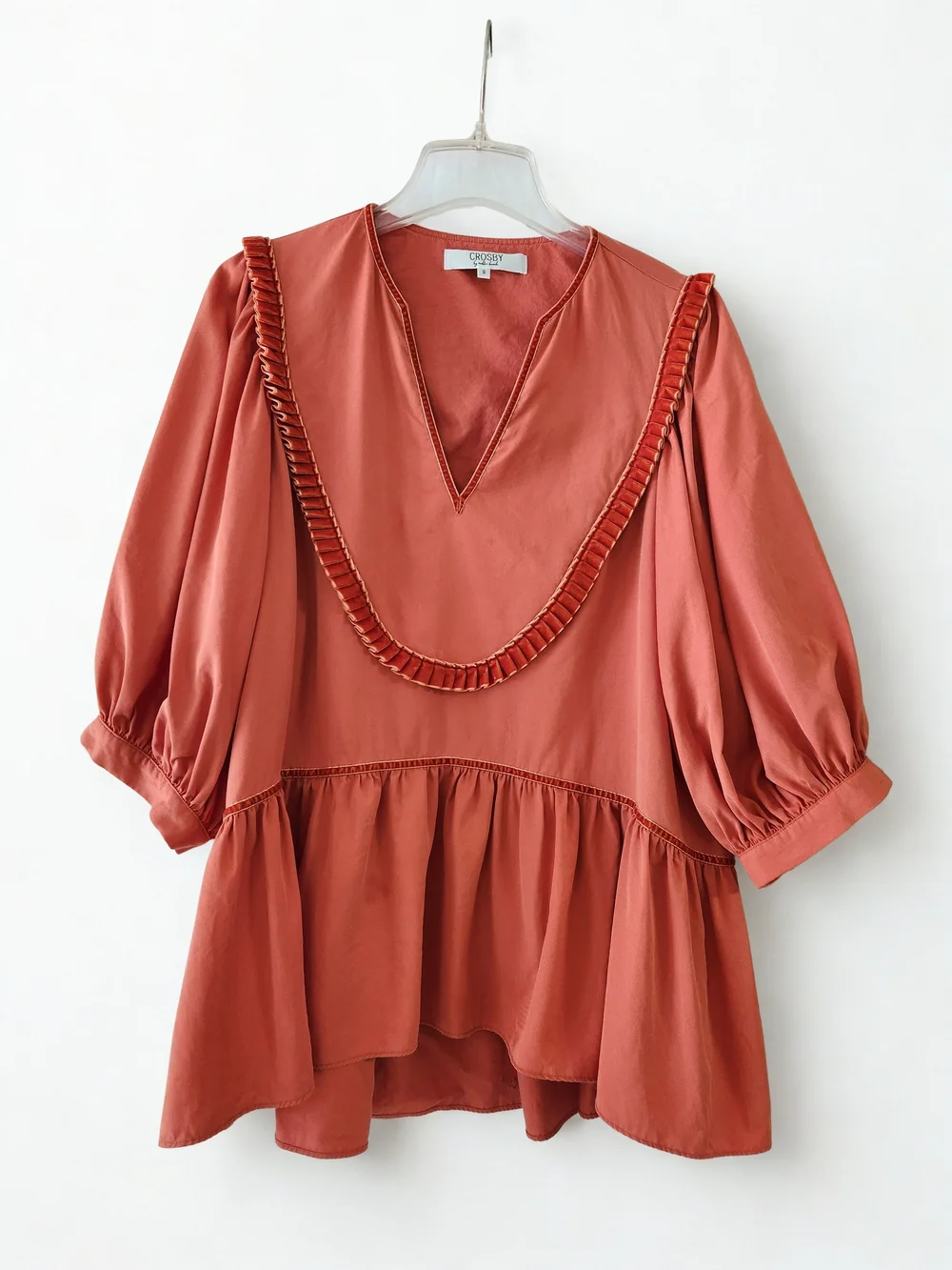 CROSBY by Mollie Burch | Tops | Crosby Boho Ruffle Vneck Peplum Top ...
